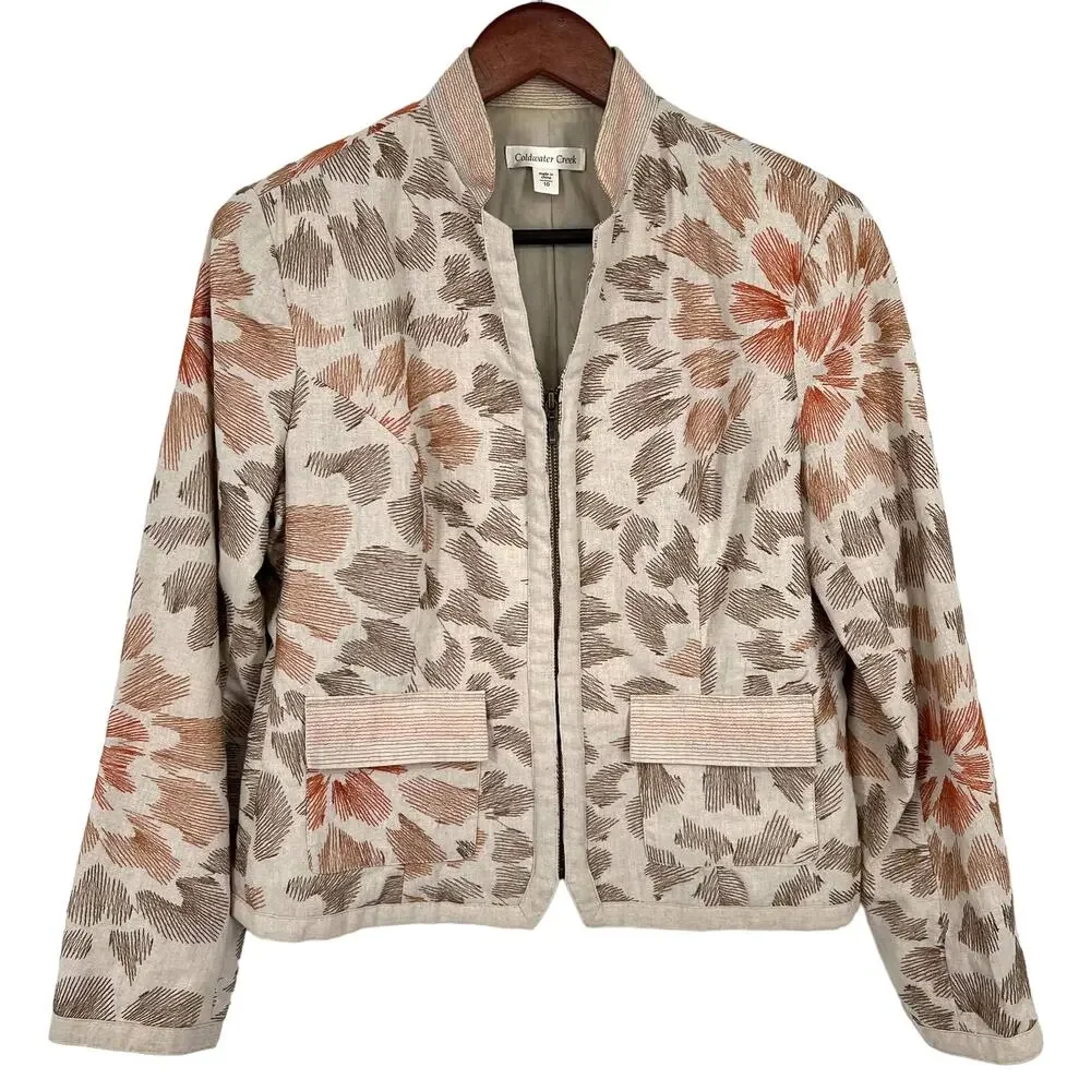 Coldwater Creek | Jackets & Coats | Coldwater Creek Size Linen Blend ...